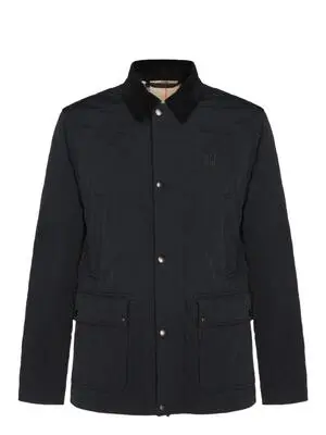 Burberry Logo Embroidered Quilted Jacket - Black