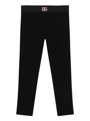 Dolce & Gabbana Logo-waistband Leggings - Black