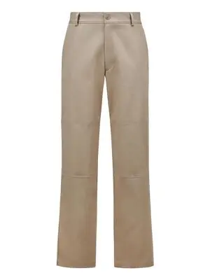 Moncler Logo Patch Straight-leg Pants - Light Beige