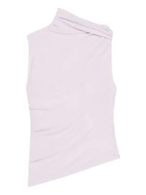 COURREGES Asymmetric Draped Jersey Top - White