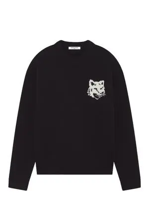 Maison Kitsuné Fox Head Intarsia Knit Jumper - Black