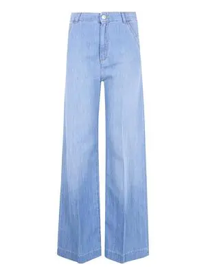 Seventy High-waist Wide-leg Jeans - Indigo Blue