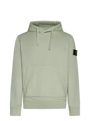 Stone Island Stone Island Compass Patch Drawstring Hoodie Pistachio Green