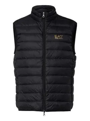EA7 Logo Quilted Padded Gilet - Black
