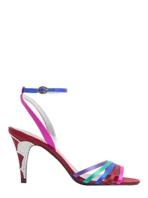 Valentino Garavani Valentino Ladycrush Open Toe Satin Sandals Multicolored/silver