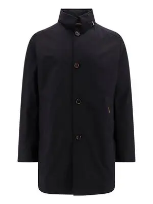 MOORER Button-up Jacket With Classic Collar - Black