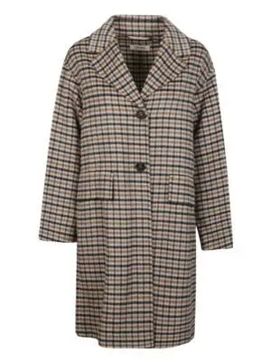 Max Mara Single-breasted Plaid Coat - Midnight Blue