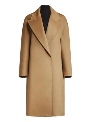 Max Mara Valle Straight Hem Belted Coat - Camel