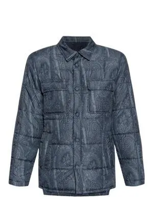 Etro Grosgrain Quilted Overshirt - Navy Blue