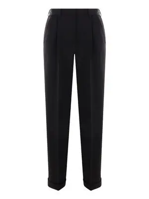 Miu Miu Pleated Casual Trousers - Black
