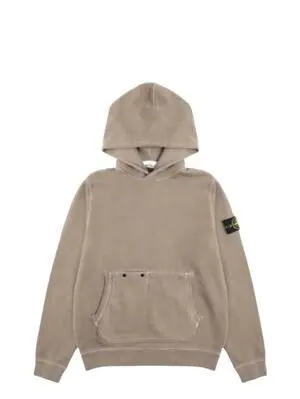 Stone Island Long-sleeved Hoodie With Compass Patch - Walnut