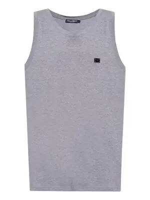 Dolce & Gabbana Oversized Logo Tag Singlet - Gray