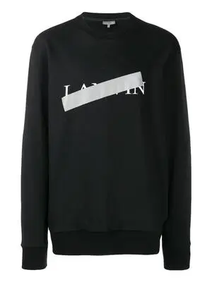 LANVIN Logo Print Long Sleeve Sweatshirt - Black