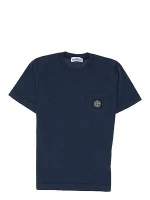 Stone Island Logo Patch Crewneck T-shirt - Blue