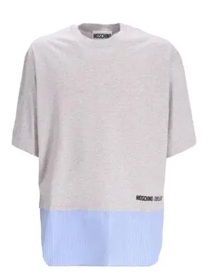 Moschino Two-tone Logo-print T-shirt - Grey