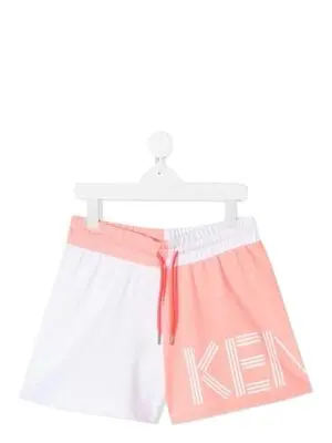 KENZO Kenzo Color Block Logo Print Shorts