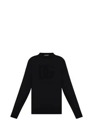 Dolce & Gabbana Dg Logo Detailed Crewneck Jumper - Black