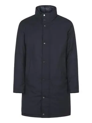Herno Buttoned High Neck Coat - Black