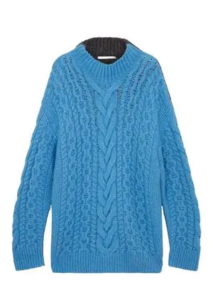 STELLA MCCARTNEY Stella McCartney Two-Tone Cable Knit Oversized Jumper