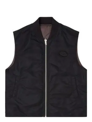 DIESEL® W-type-d1-sl Padded Reversible Satin Vest - Black