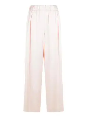 JIL SANDER Pleated Satin Wide-leg Trousers - Pink