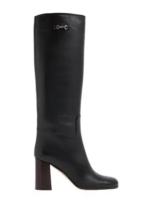 FERRAGAMO Gancini Buckled Knee-high Boots - Black