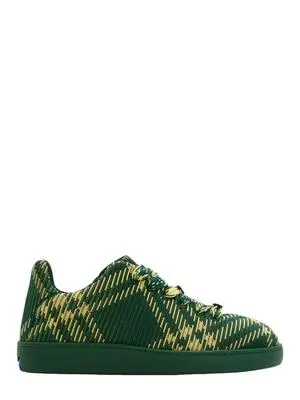 Burberry Checked Lace-up Sneakers - Green
