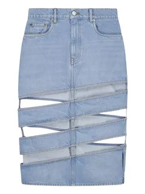 Coperni Cutout Denim Skirt - Blue