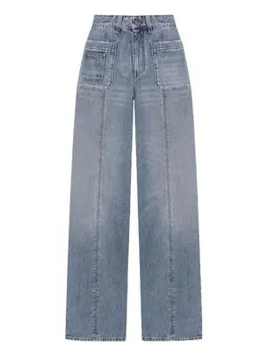 Blumarine Wide-leg Multi-pocket Jeans - Blue