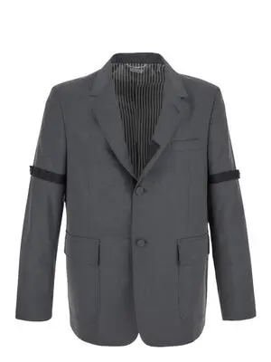 Thom Browne Notched-lapels Single-breasted Blazer - Medium Gray