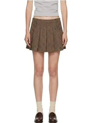 MARISSA CHIARA Plaid Pleated Skirt - Brown