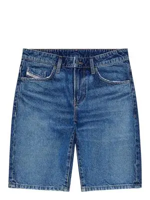 DIESEL® Logo-patch Slim-fit Denim Shorts - Blue