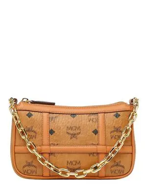 Mcm Delmy Logo Printed Shoulder Bag - Brown