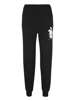 Stella McCartney Elasticated Waistband Tapered Track Pants With Logo Detail - Black
