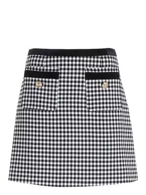 Versace Gingham Check Mini Skirt - Gray