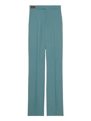 Gucci Gucci High-Waisted Horsebit Trousers Blue