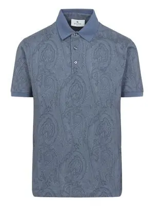 Etro Paisley Piqué Polo Shirt - Gray