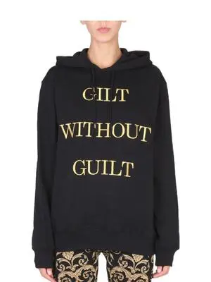 Moschino Long-sleeved Hooded Sweater - Black