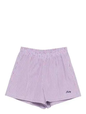 AUTRY Embroidered Poplin Stripe Shorts - Multicolor