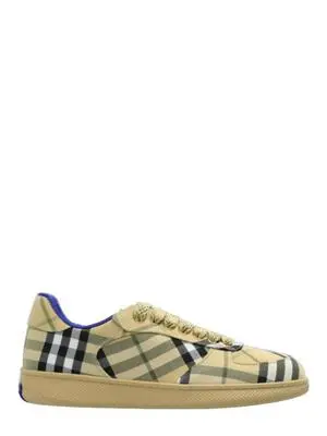 Burberry Checked Lace-up Sneakers - Green