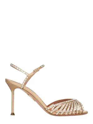 AQUAZZURA Embellished Stiletto Sandals - Warm Nude