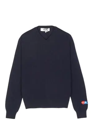 Comme Des Garçons V-neck Long-sleeve Sweater - Navy Blue