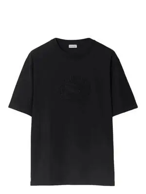 Burberry Ekd-embroidered Crewneck T-shirt - Black