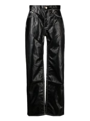 Eytys Eytys High-Waist Faux-Leather Trousers With Contrast Stitching No