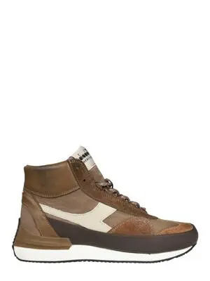 DIADORA Contrast-panel High-top Sneakers - Brown