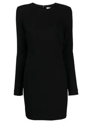 Victoria Beckham Long Sleeved Crepe Mini Dress - Black