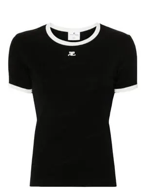 COURREGES Courreges Signature Contrast T-Shirt Black