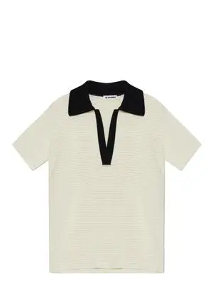 JIL SANDER Knitted Polo Shirt - White