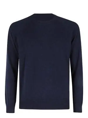 GRAN SASSO Crew Neck Fine Knit Sweater - Black