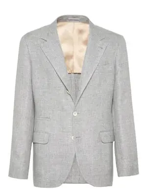 Brunello Cucinelli Single-breasted Tailored Blazer - Grey